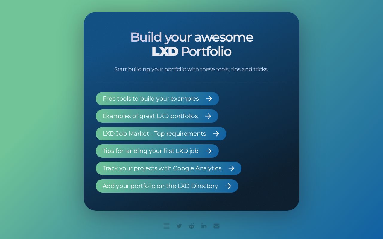 Build an awesome LXD portfolio
